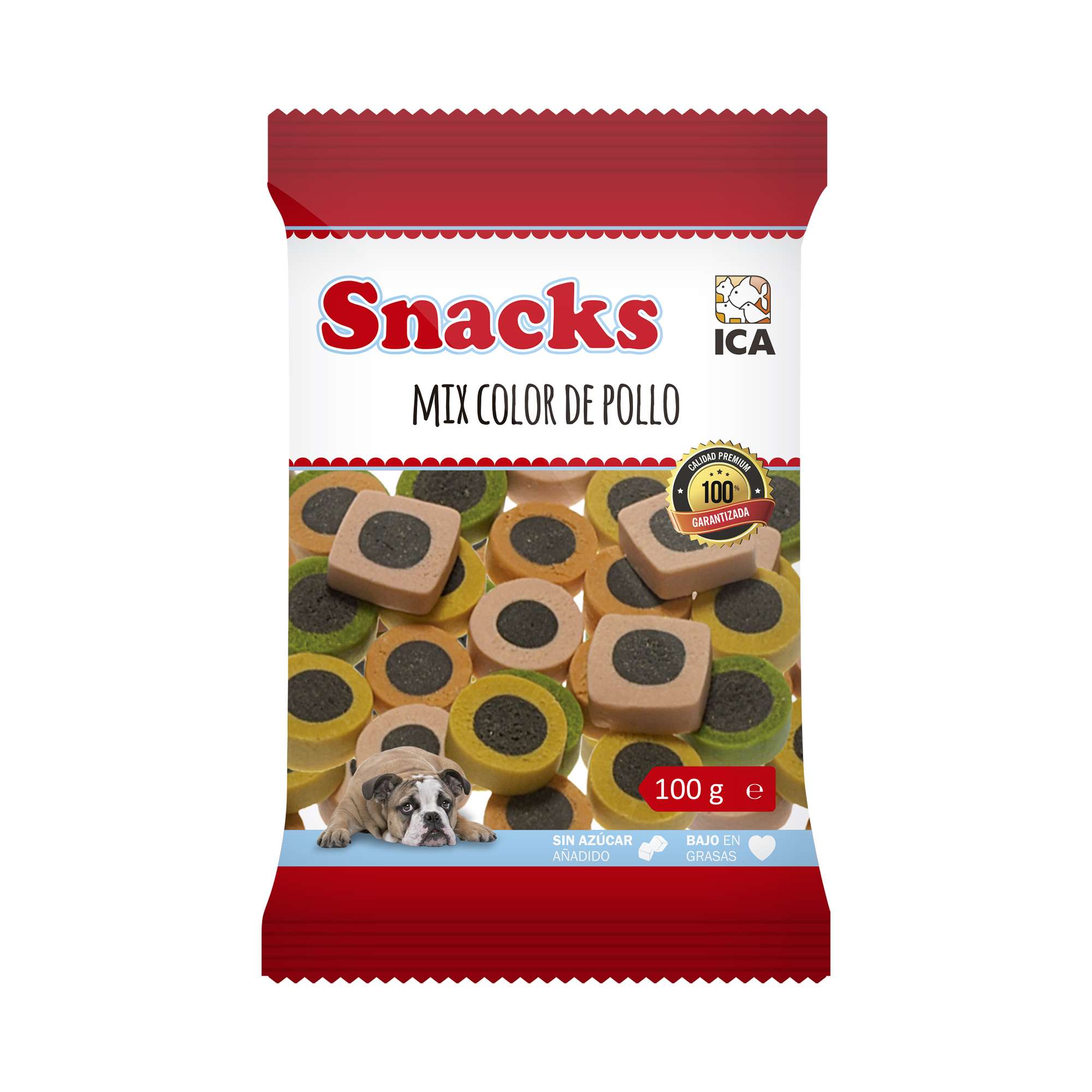 Snacks Mix color de pollo (100 g) — ICA S.A.