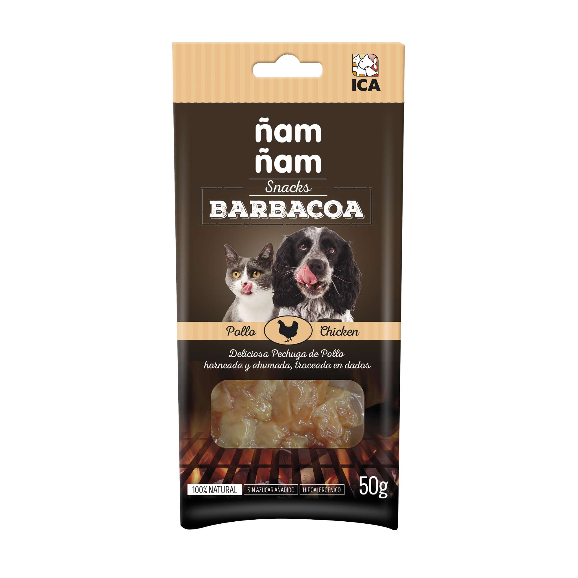 Snack barbacoa de pechuga de pollo ñam ñam (50 g) — ICA S.A.