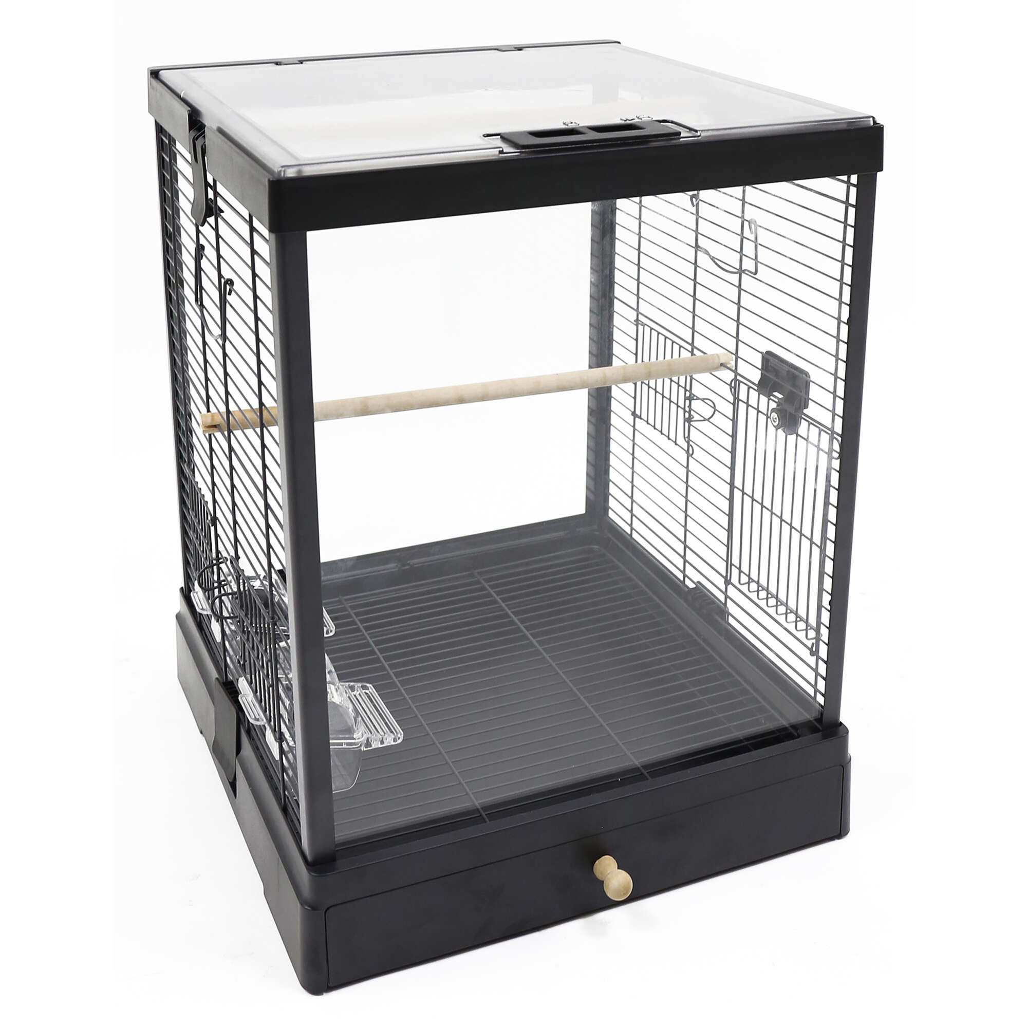 Jaula VISTAS con frontales de cristal para pájaros (40 cm) — ICA S.A.