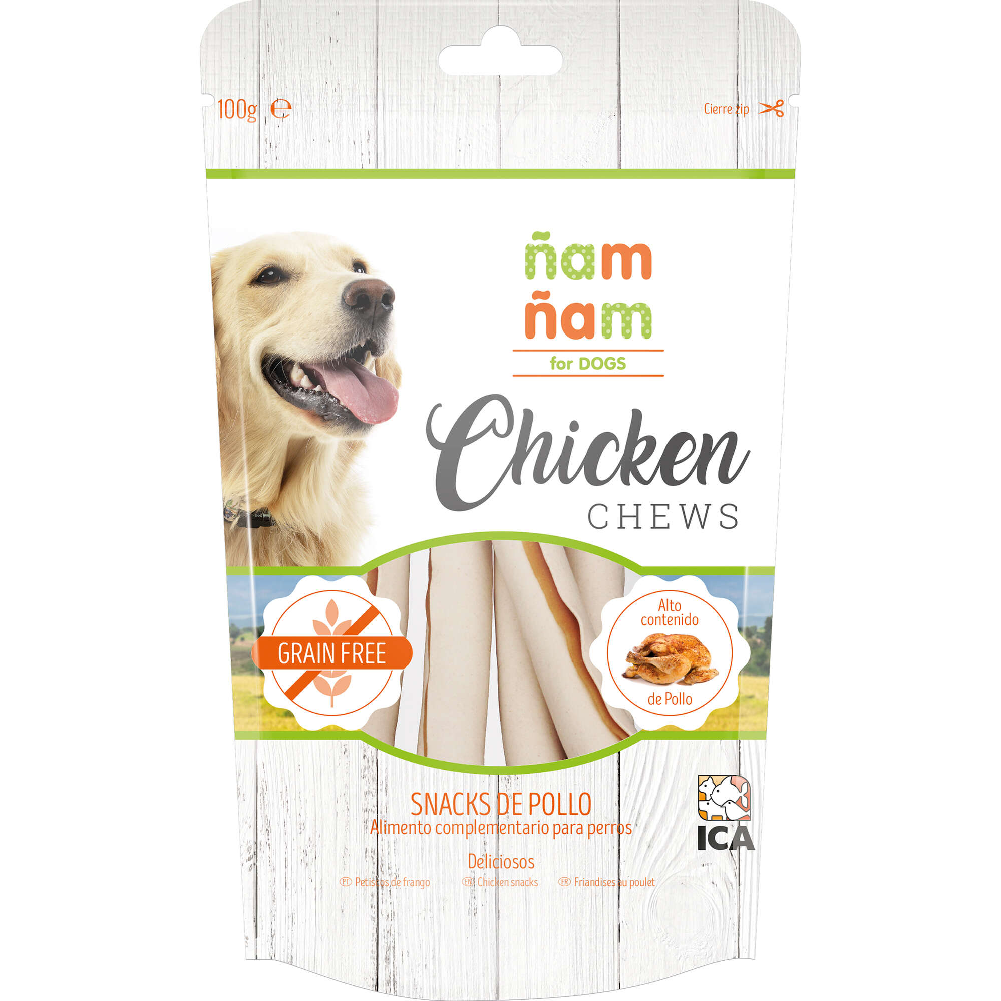 Snack Chicken CHEWS rollos de pollo ñam ñam (100 g) — ICA S.A.