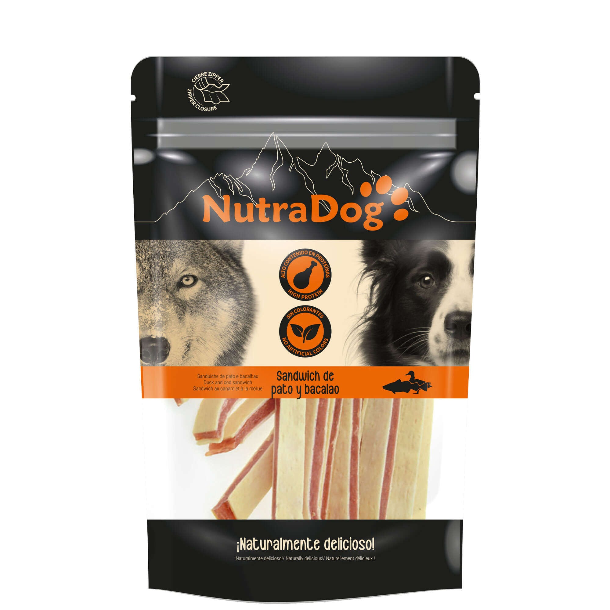 Snack sándwich de pato y bacalao NutraDog — ICA S.A.