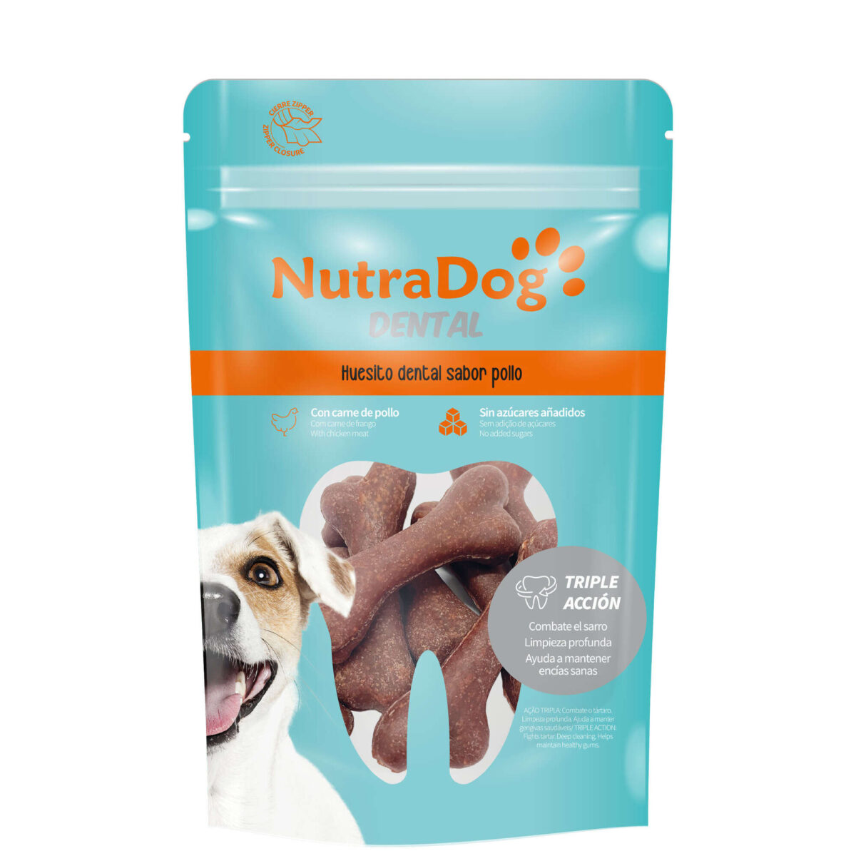 Huesitos sabor pollo NutraDog DENTAL (100 g) — ICA S.A.